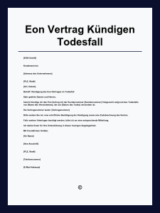 Eon Kãƒâ¼ndigen Vorlage