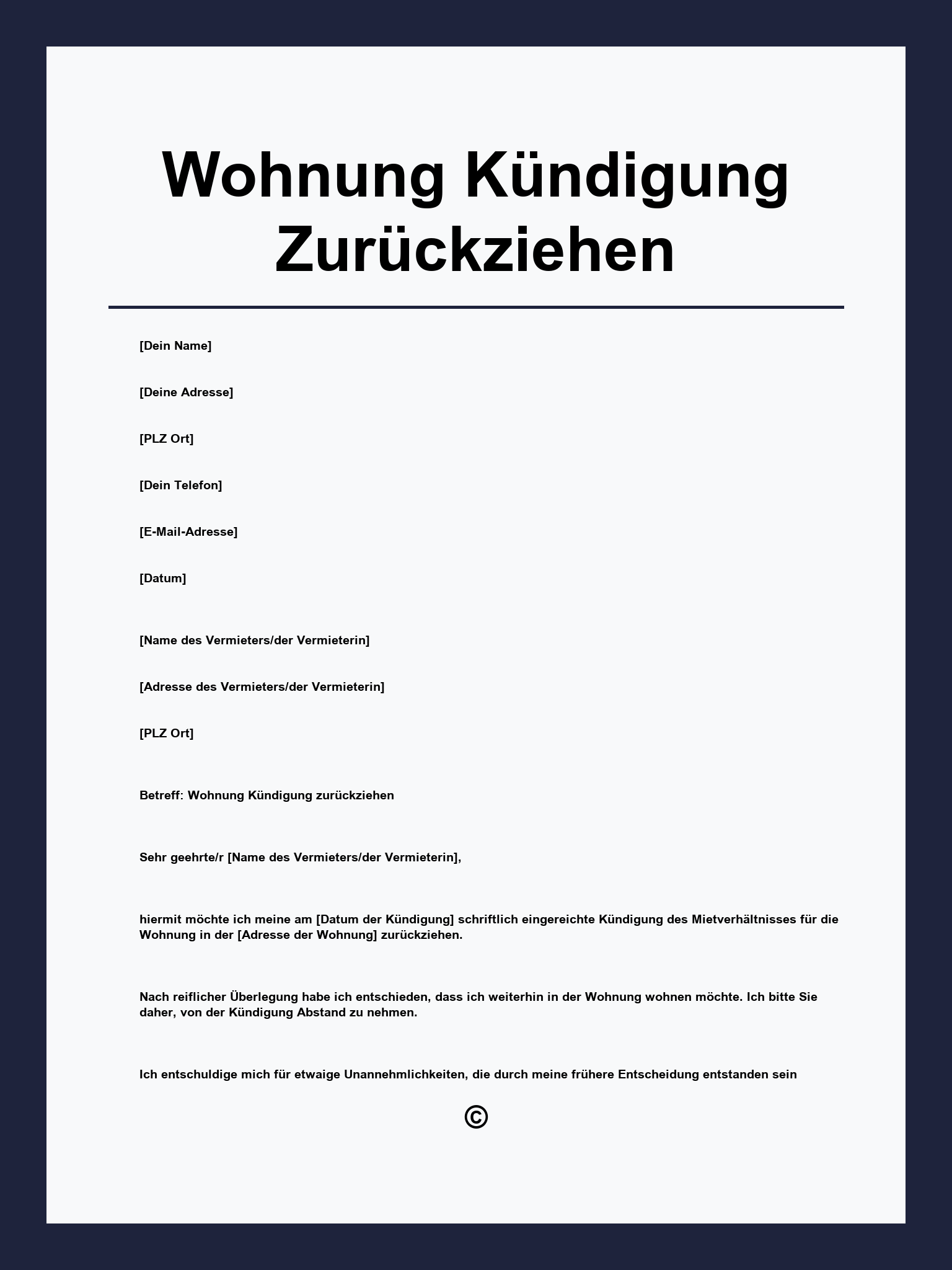 Kundigung Zurucknehmen Wohnung